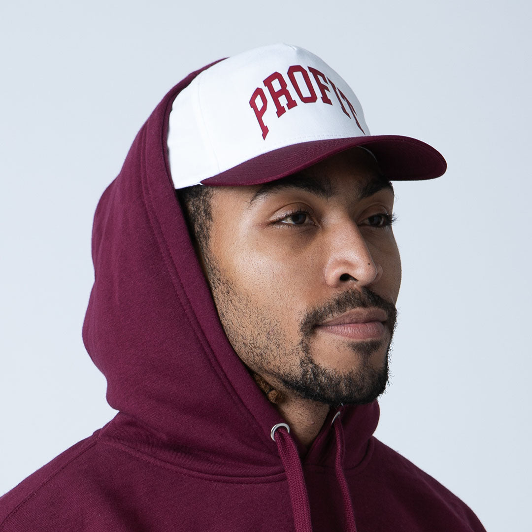 Profit Two Tone Cap - Maroon/White – Melanin Money